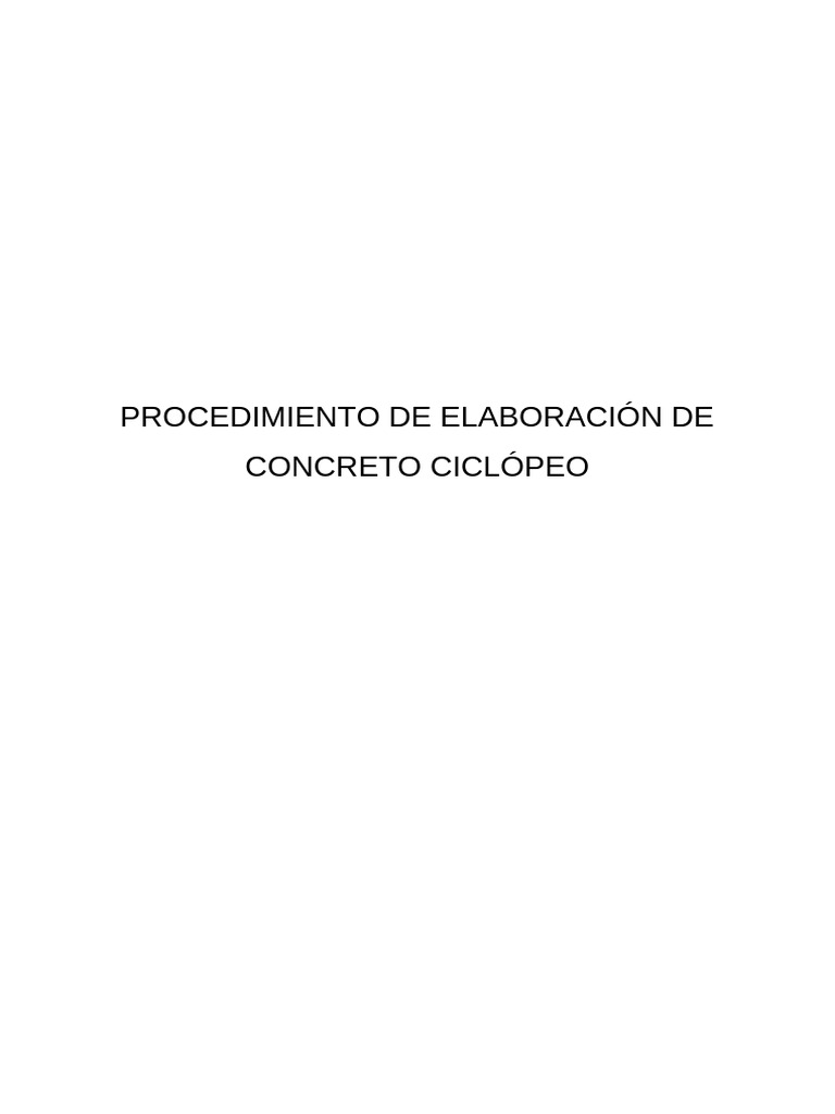 PTS de Elaboración de Concreto Ciclopéo | PDF | Hormigón | Albañilería