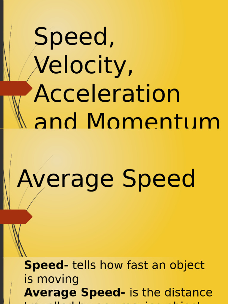Speed-Velocity-Acceleration | PDF | Speed | Velocity