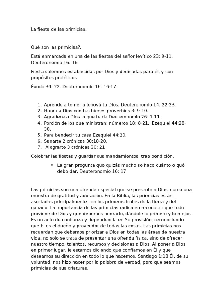 La Fiesta de las Primicias en la Biblia | PDF | eucaristía | Jesús