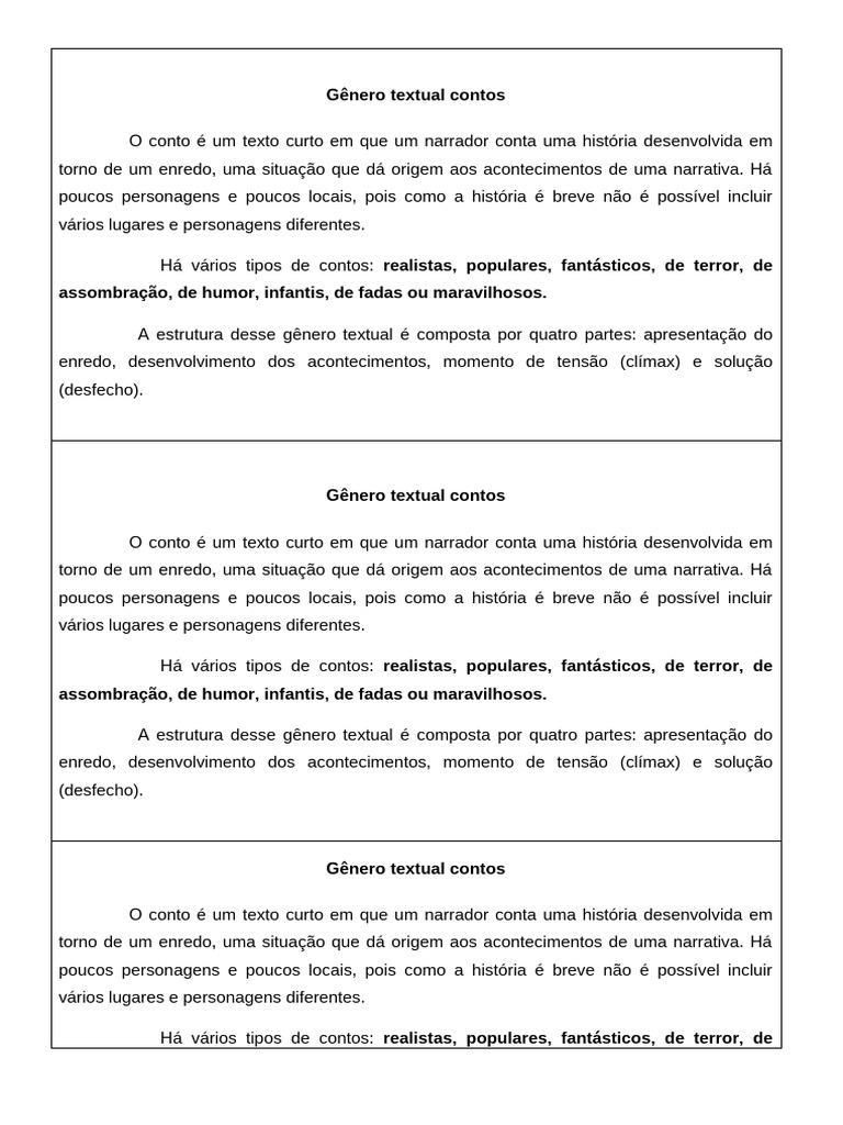 Gênero Textual Contos | PDF