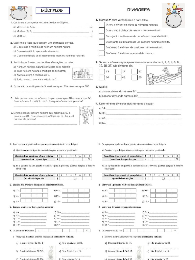 Multiplos e Divisores | PDF