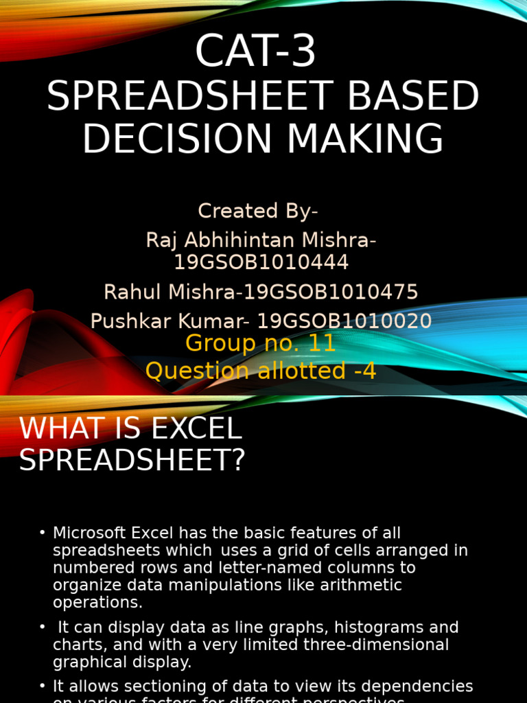 CAT-3 Spreadsheet PPT Raj Abhichintan Mishra | PDF