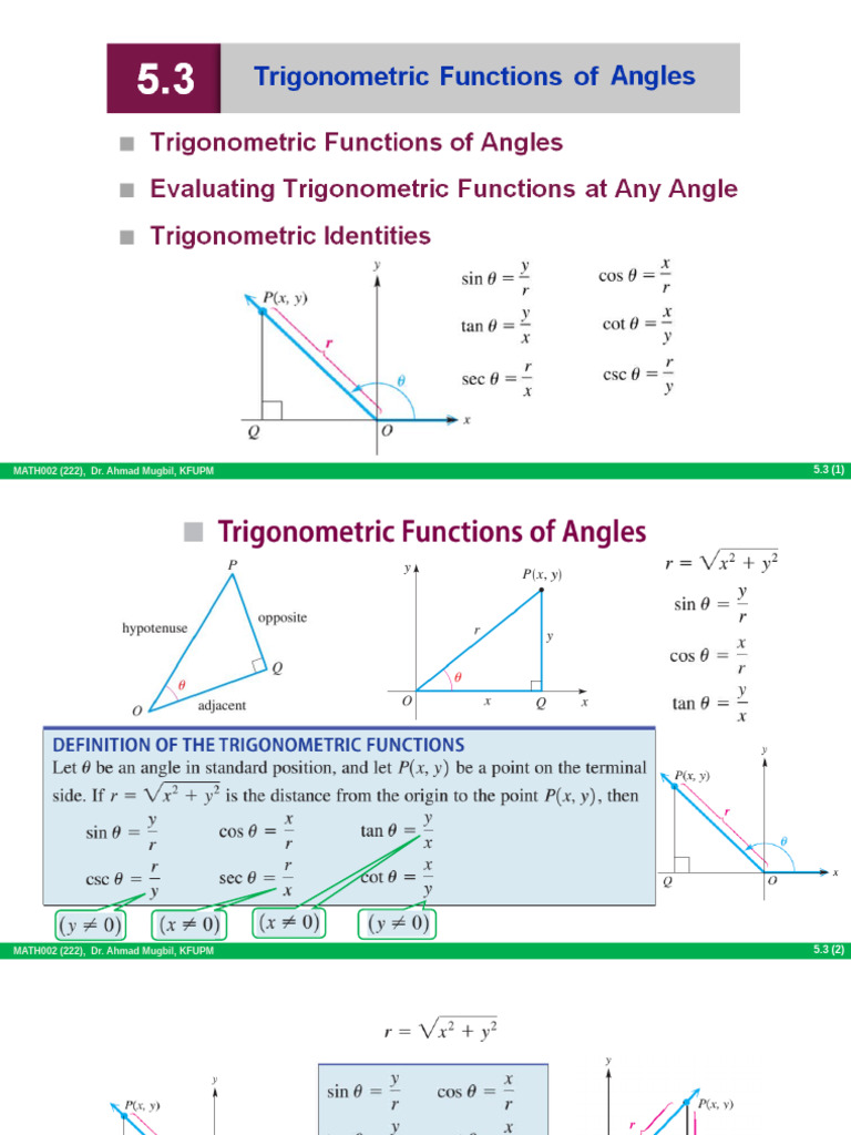 5 3 Trigonometric Functions Of Angles Pdf Euclidean Plane Geometry Functions And Mappings