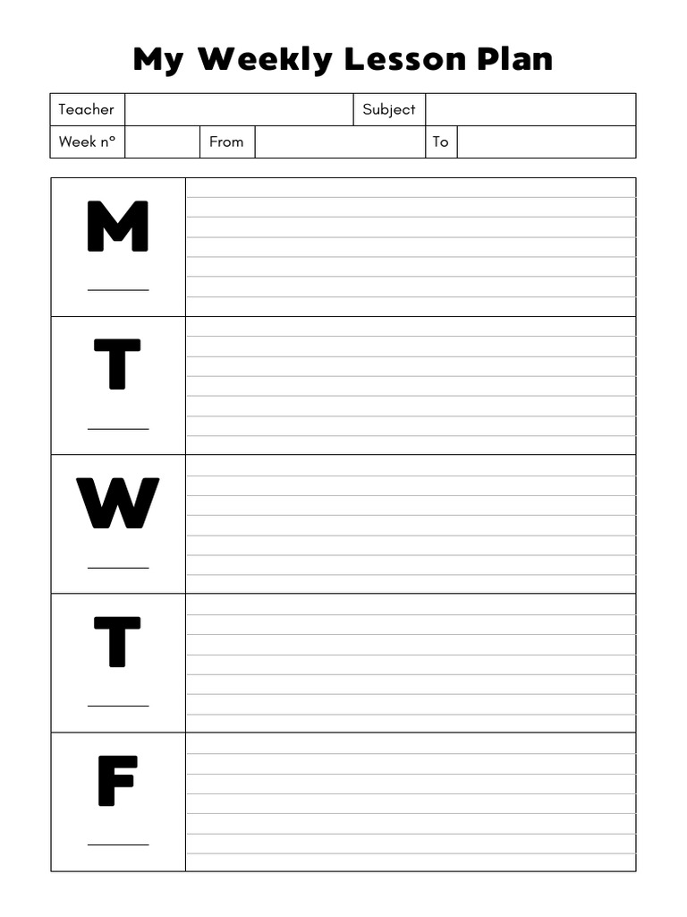 Weekly Lesson Plan | PDF