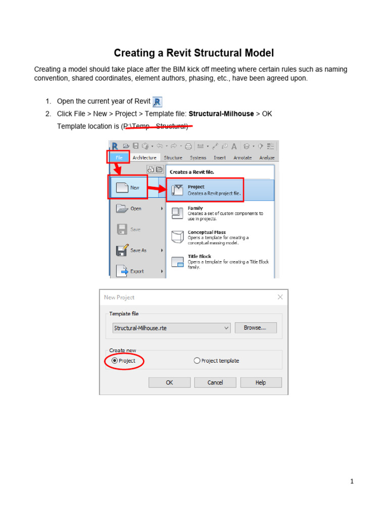 Revit - Starting a New Structural Model | PDF | Autodesk Revit | Software