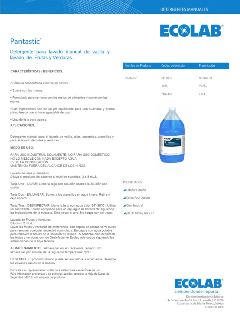 PANTASTIC-Hoja Tecnica | PDF | Agua | Vegetales