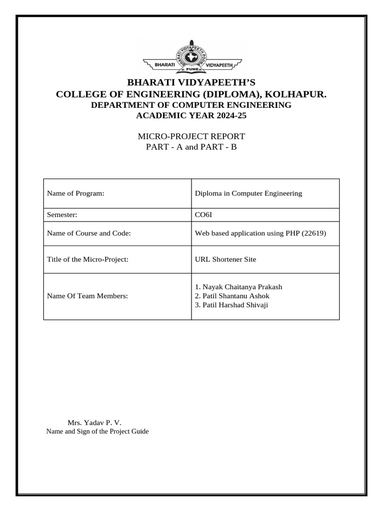 WBP (22619) Micro-Project - URL Shortener Site | PDF | Web Development ...