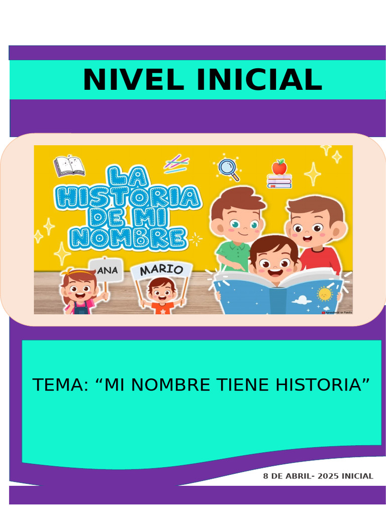 Historia del Nombre en Educación Inicial | PDF | Educación de la ...