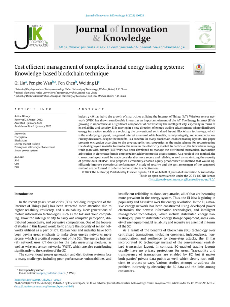 Cost Efficient Management of Complex Financial Energy - 2023 - Journal of Innov | PDF | Internet ...
