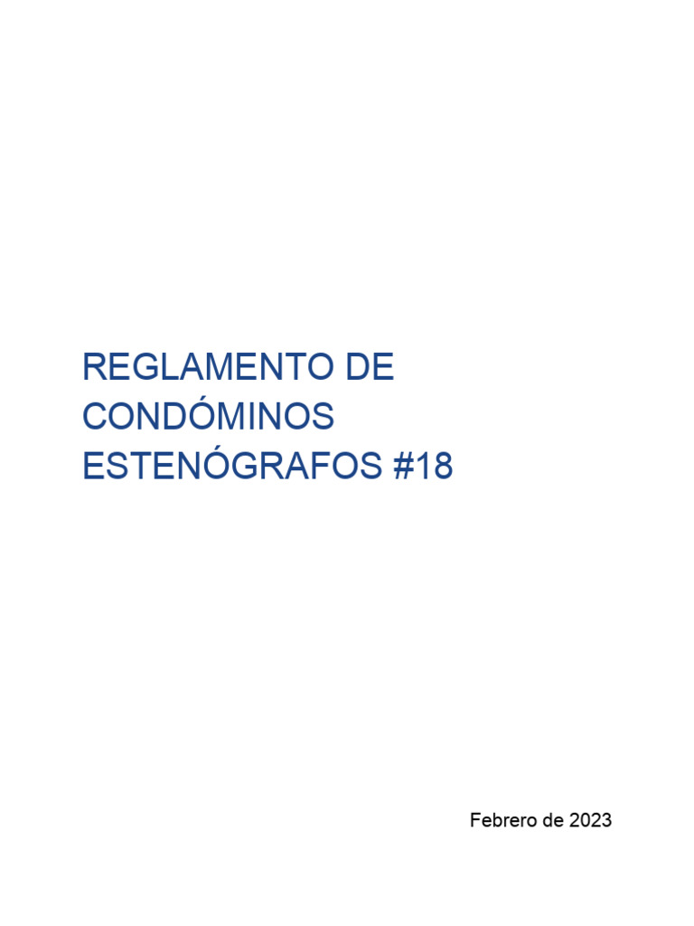 #18 Reglamento Interno | PDF | Condominio | Multa (pena)