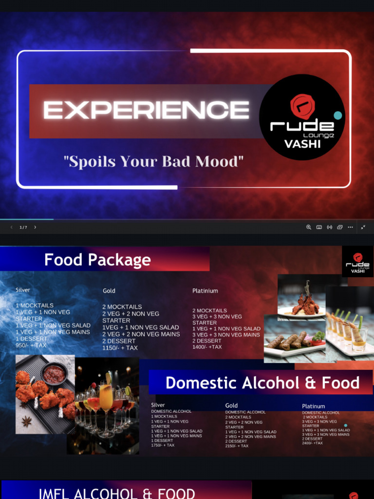 Rude Navi Mumbai Offerings | PDF