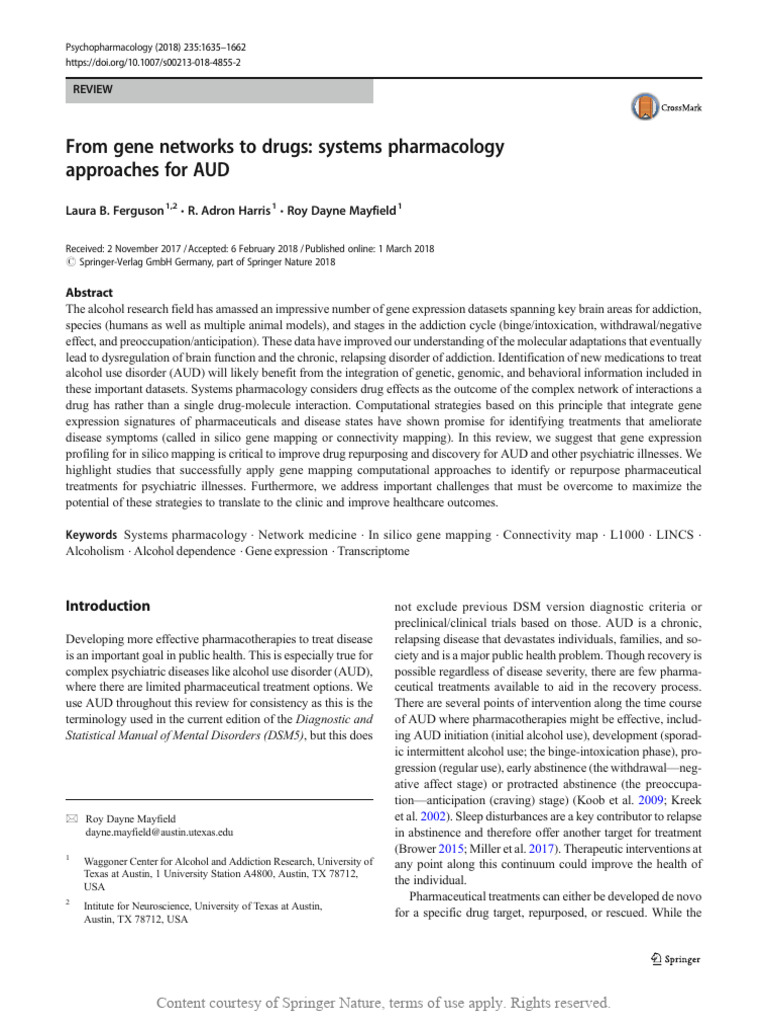 From Gene Networks To Drugs Systems Pharmacology A | PDF | Pharmacology ...