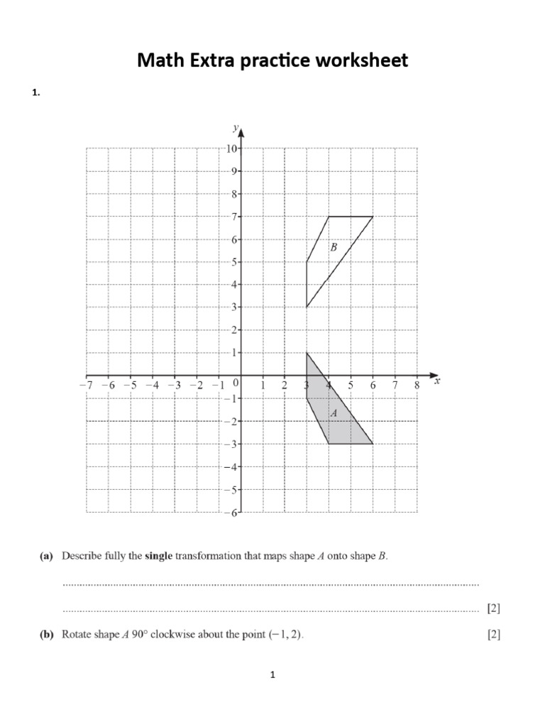 Math Extra Practice Worksheet Grade 8 | PDF