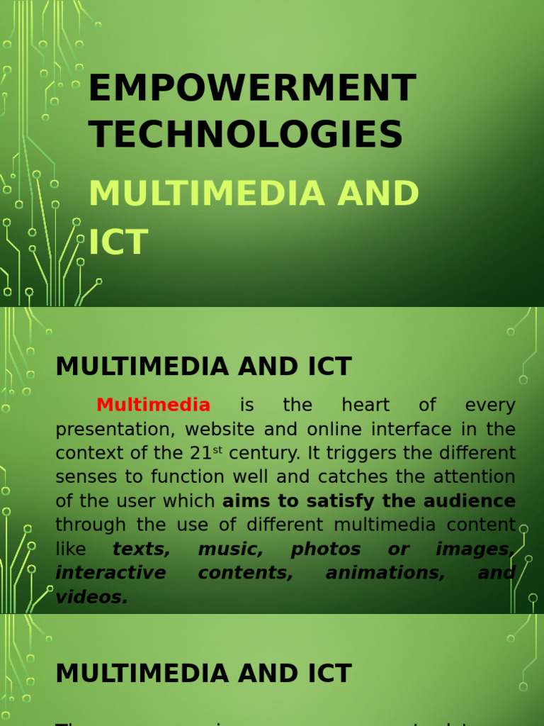 GROUP 4 Multimedia and ICT | PDF | Multimedia | Educational Technology