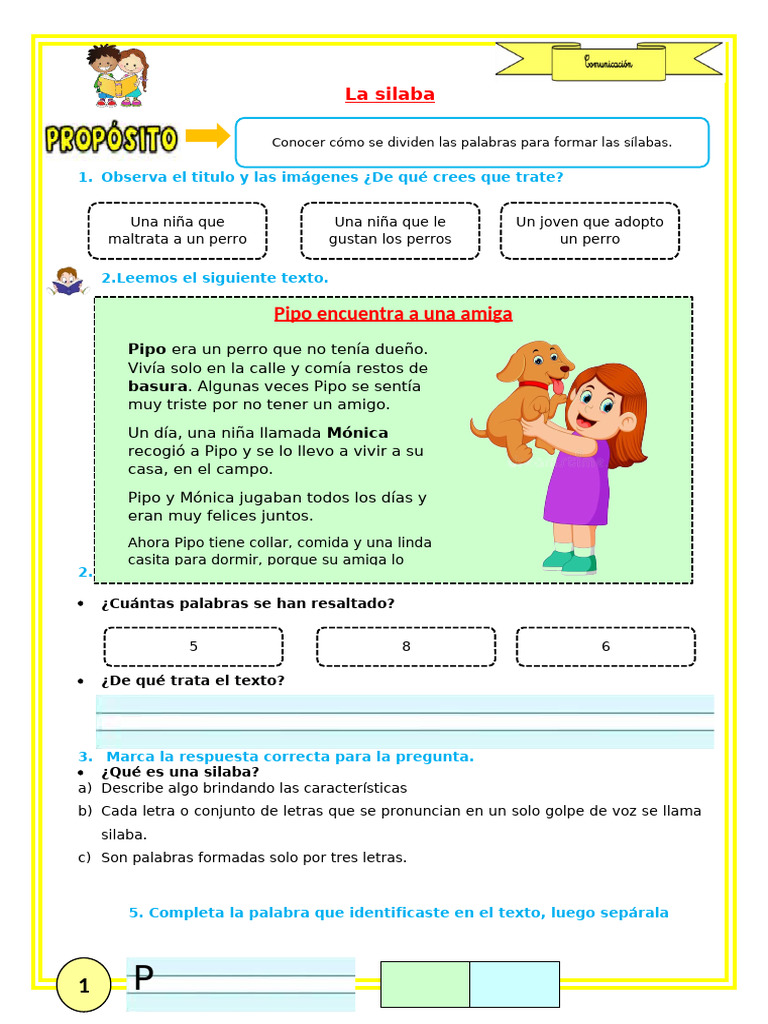 Ficha La Silaba | PDF