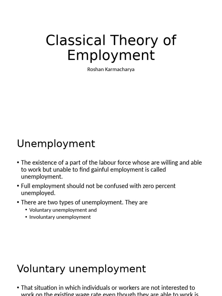 Understanding Classical Unemployment Theory | PDF | Unemployment ...