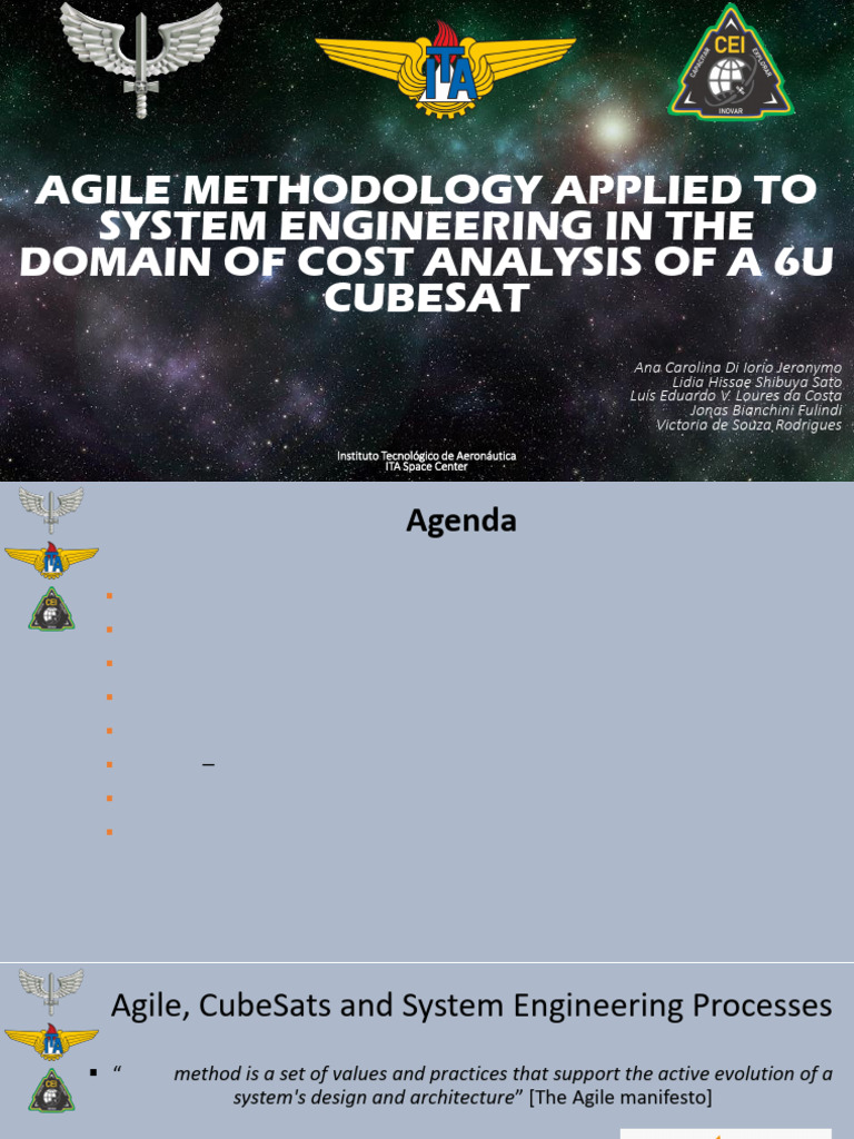 AGILE METHODOLOGY APPLIED TO SYSTEM ENGINEERING IN THE DOMAIN OF COST ANALYSIS OF A 6U CUBESA ...