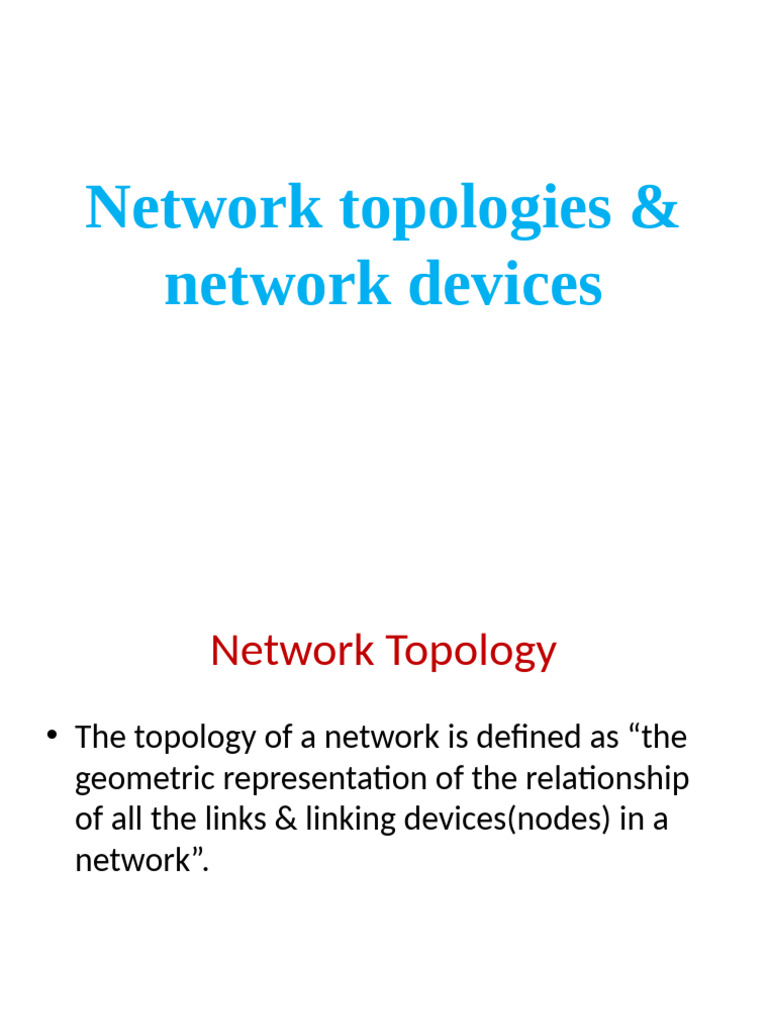 Network Topologies & Network Devices | PDF | Network Topology ...
