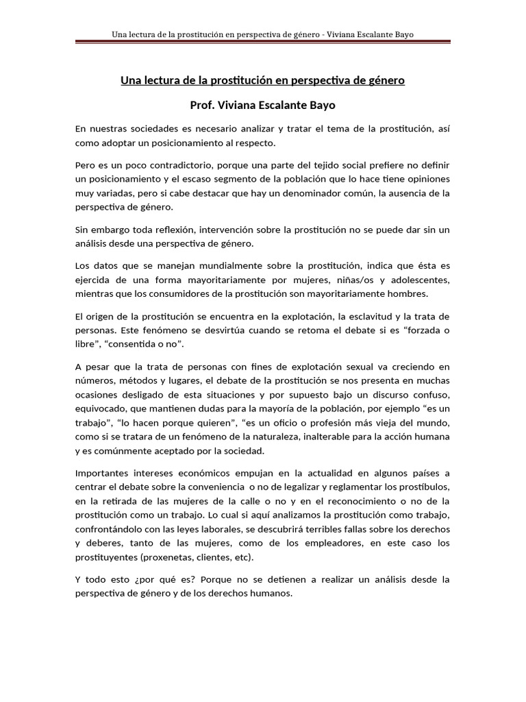 Material Vviana Escalante Bayo | PDF | Prostitución | Burdel