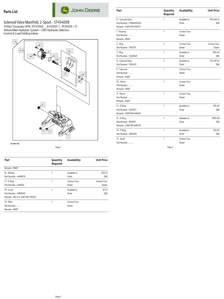 Solenoid Valve Manifold, 2-Spool - ST454008 | PDF | Plumbing ...