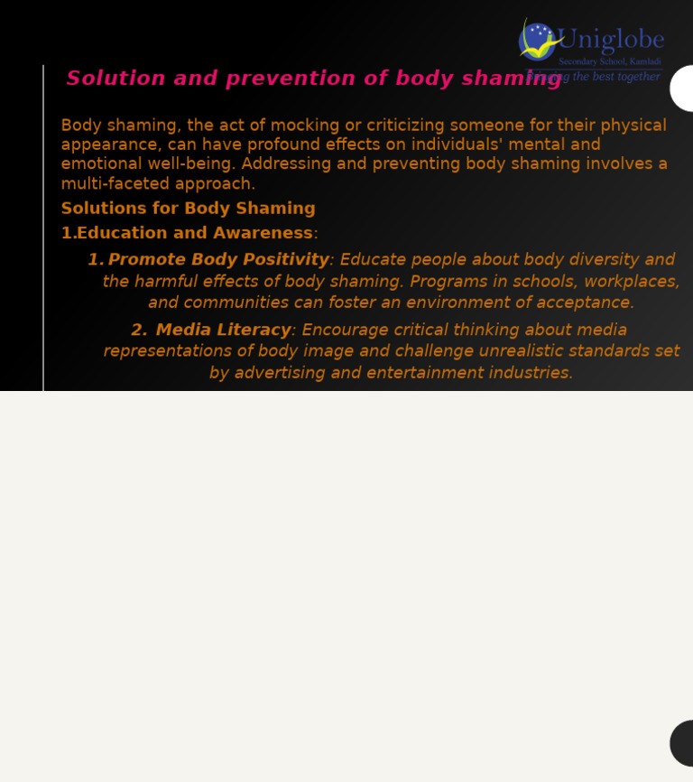 Solution and Prevention of Body Shaming | PDF