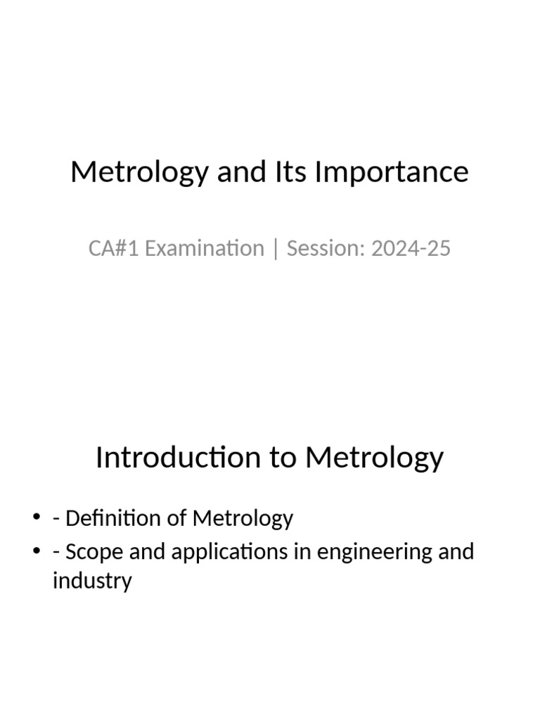 Metrology_Presentation | PDF