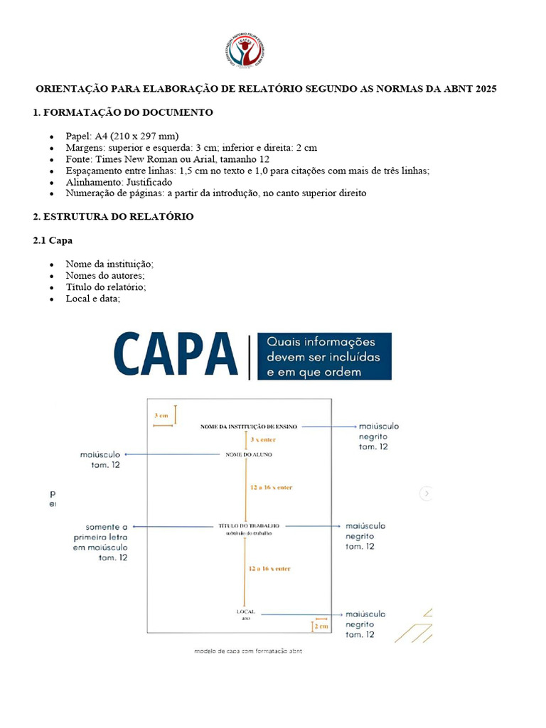 Orientação para Elaboração de Relatório Segundo As Normas Da Abnt 2025 ...