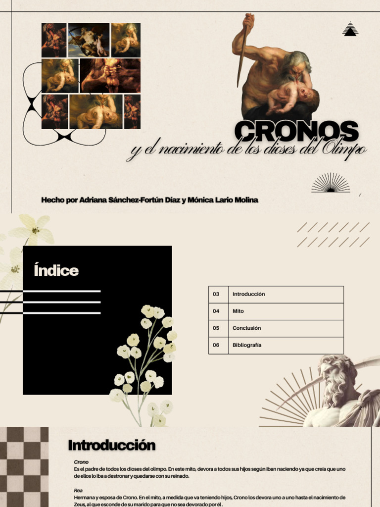 Cronos y El Nacimiento de Los Dioses Olímpicos | PDF | Zeus | Mitología griega