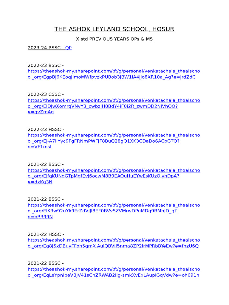X std Previous year QPs & MS for practice | PDF