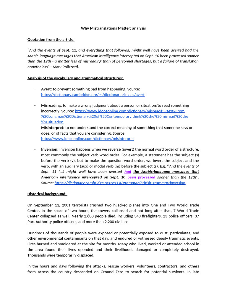 Why Mistranslations Matter - Analysis | PDF