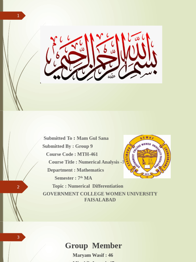Numerical Differentiation Pdf Finite Difference Derivative