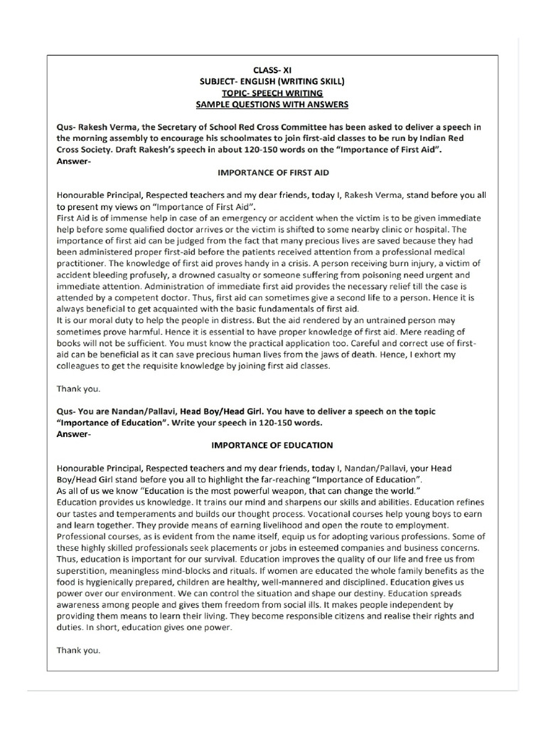 English Speech Writing | PDF