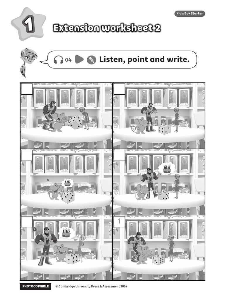 KidsBox AE Starter Unit1 Extension Worksheet 2 | PDF