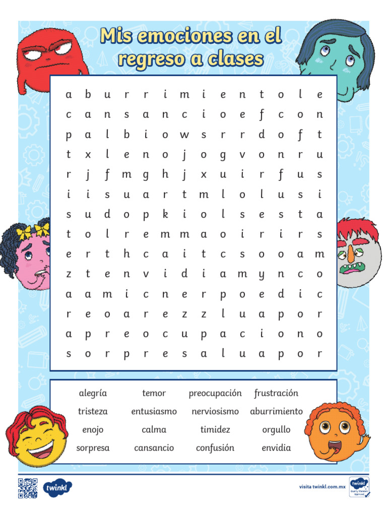 Sopa de Letra Emociones | PDF | Las emociones | Experiencia subjetiva