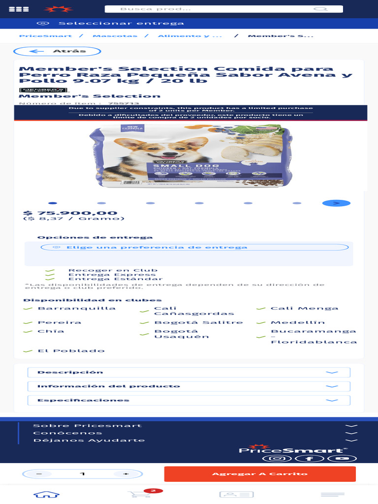 Member's Selection Comida para Perro Raza Pequeña Sabor Avena y Pollo 9 ...