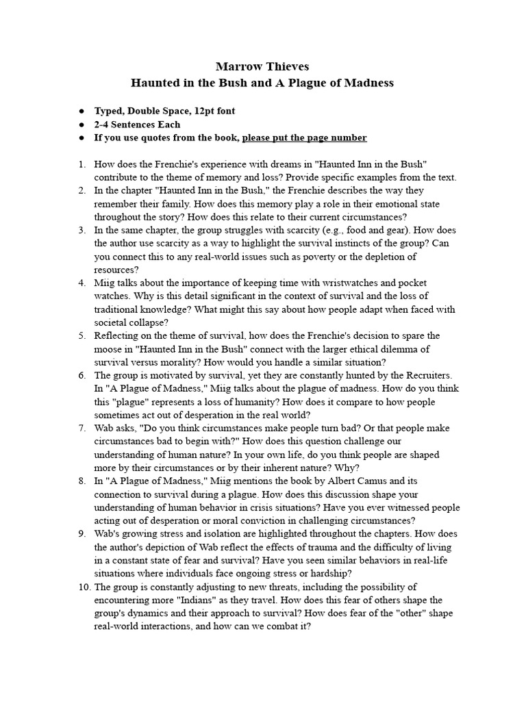 Themes of Survival and Morality in Marrow Thieves | PDF | Psychological ...