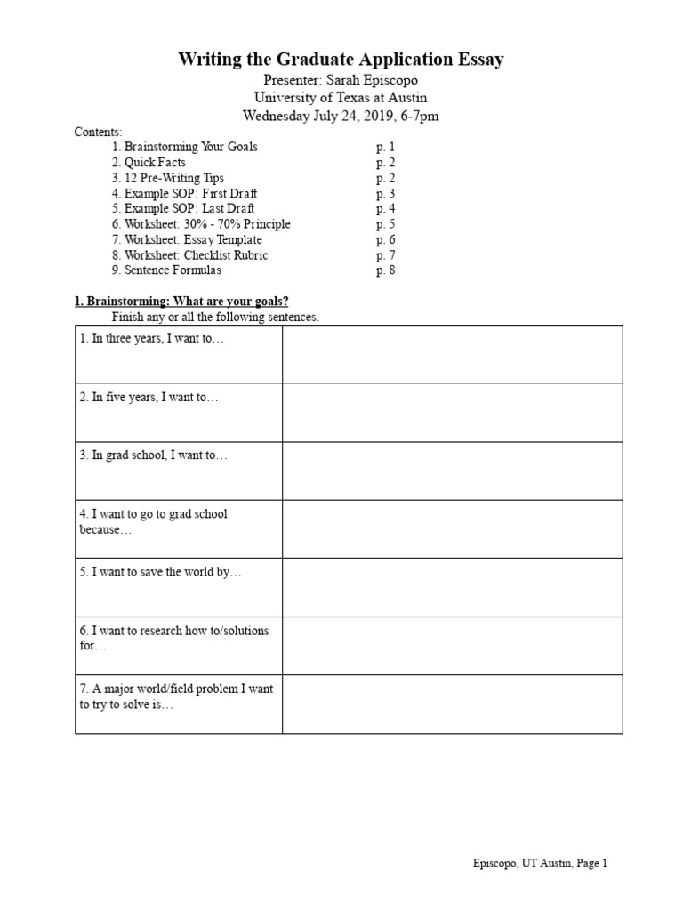 2019 EduUSA Episcopo Webinar - Writing The Graduate Application Essay ...