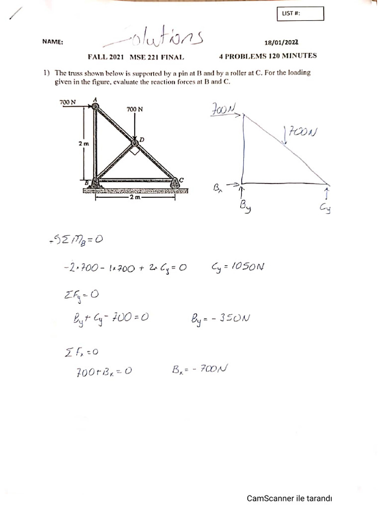 Mse221 Fall2021 Final Solutions | PDF
