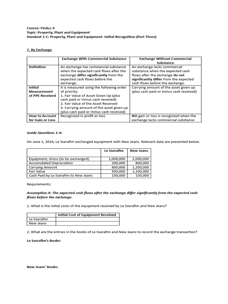 1C - PPE Initial Recognition (Part C) | PDF | Fair Value | Prices