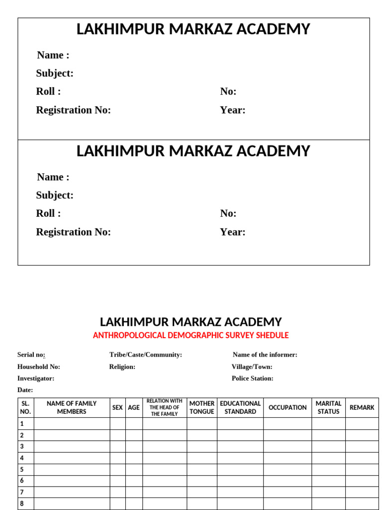 Field Survey Project Iindex | PDF