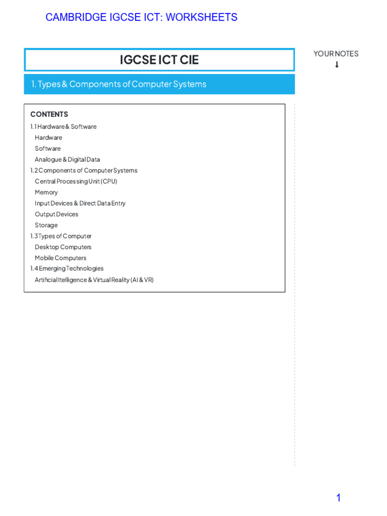1.0 Types and Components of Computer Systems | PDF | Computer Data Storage | Graphical User ...