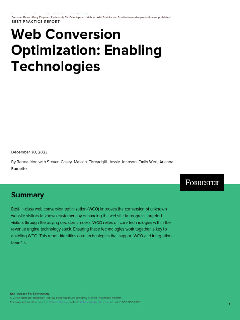 Web-Conversion-Optimization-Enabling-Technologies | PDF | Customer ...