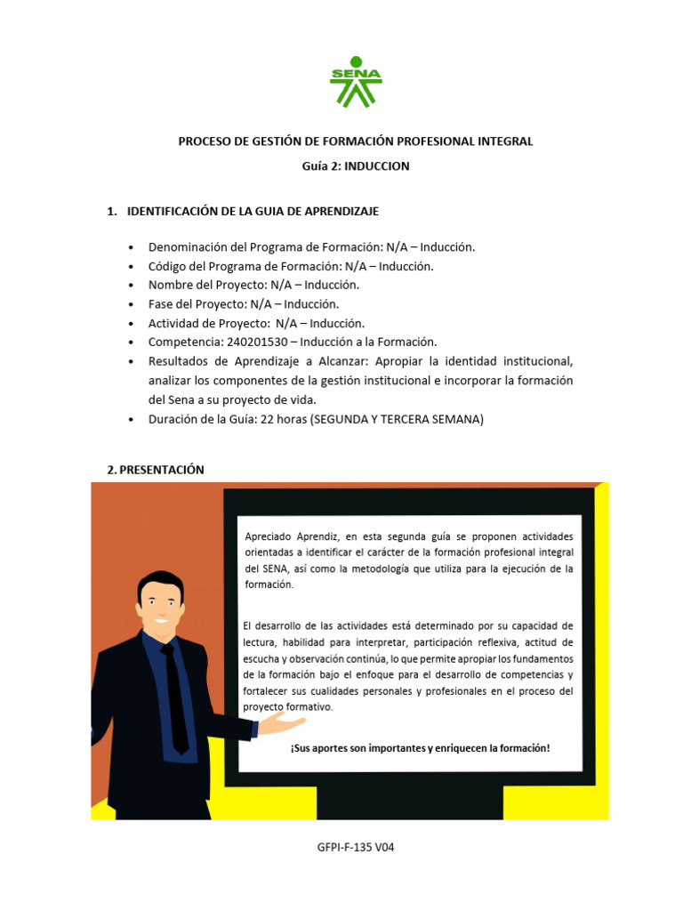 GFPI-F-135 - Gu-A 2 de Induccion Articulacion 2025 Actualizada | PDF | Aprendizaje | Evaluación