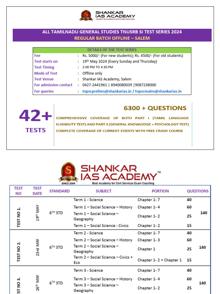 Si Batch Updated Schedule Salem | PDF