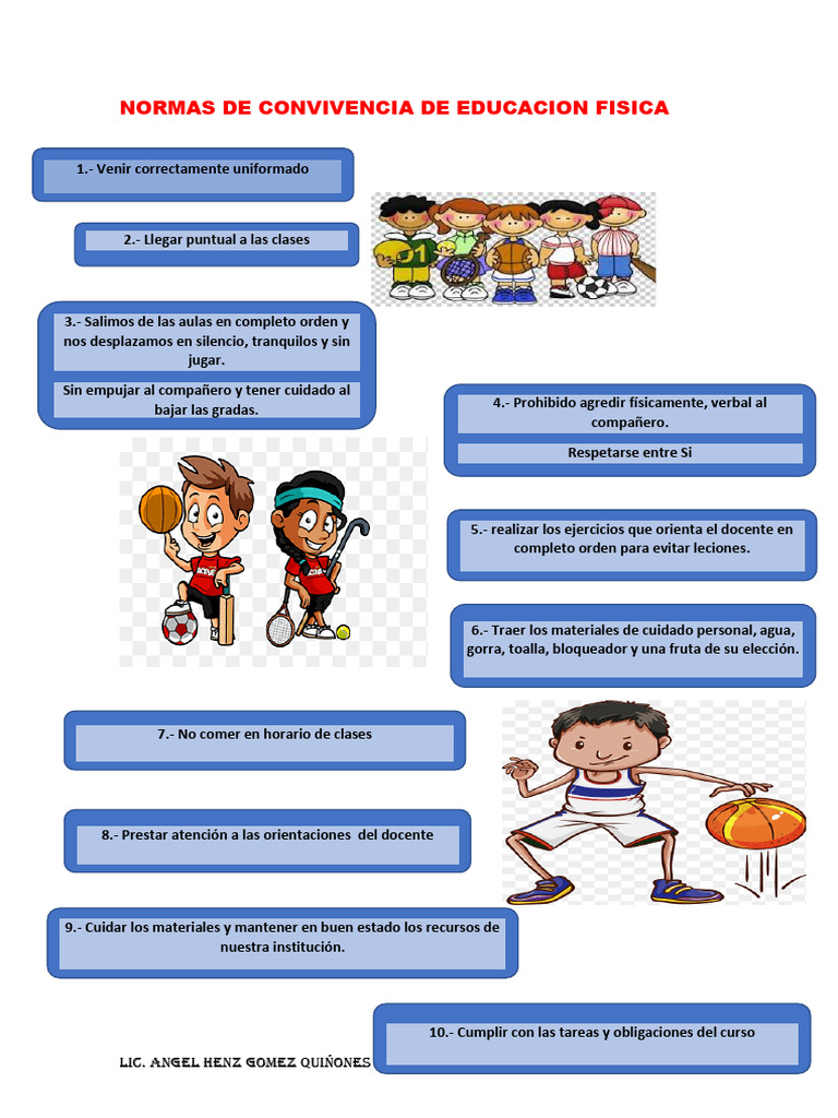 Normas de Convivencia en Educación Física | PDF