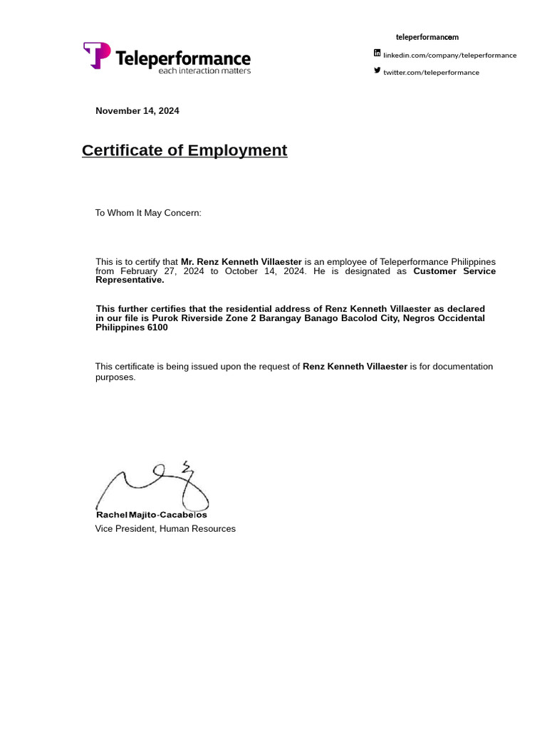 Teleperformance Coe 1 PDF | PDF