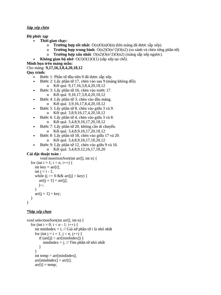 Sắp xếp chèn | PDF