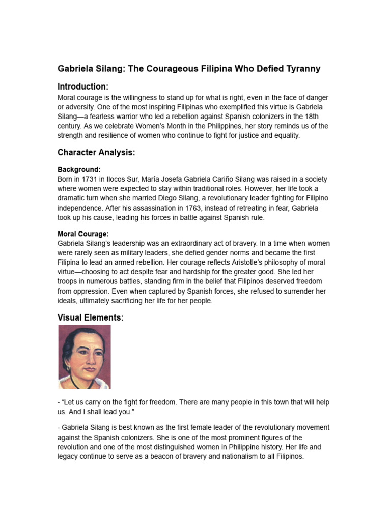 Gabriela Silang Feature Article-1 | PDF | Courage | Philippines