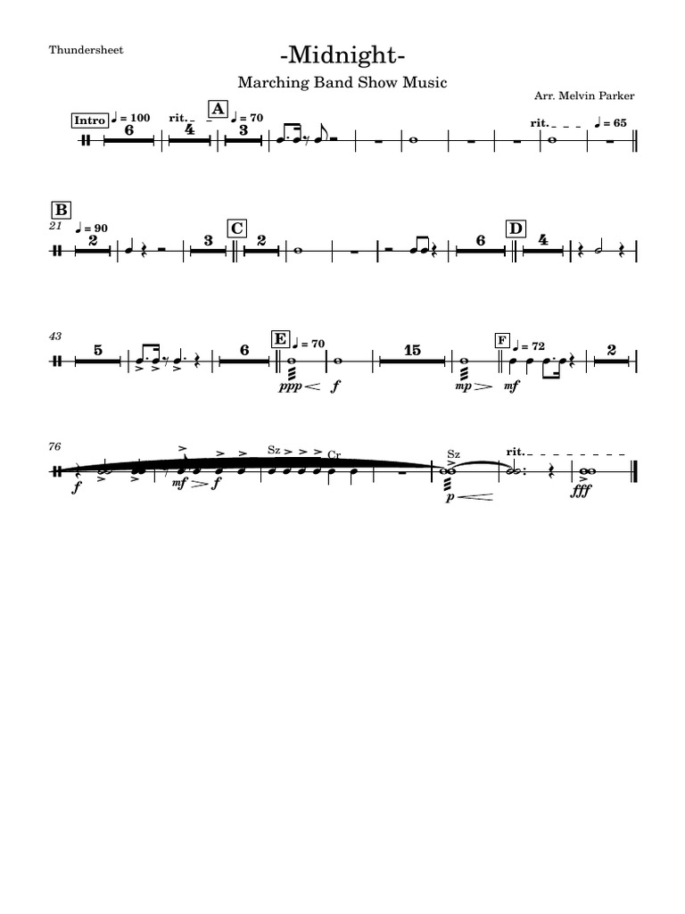 Midnight-: Marching Band Show Music | PDF