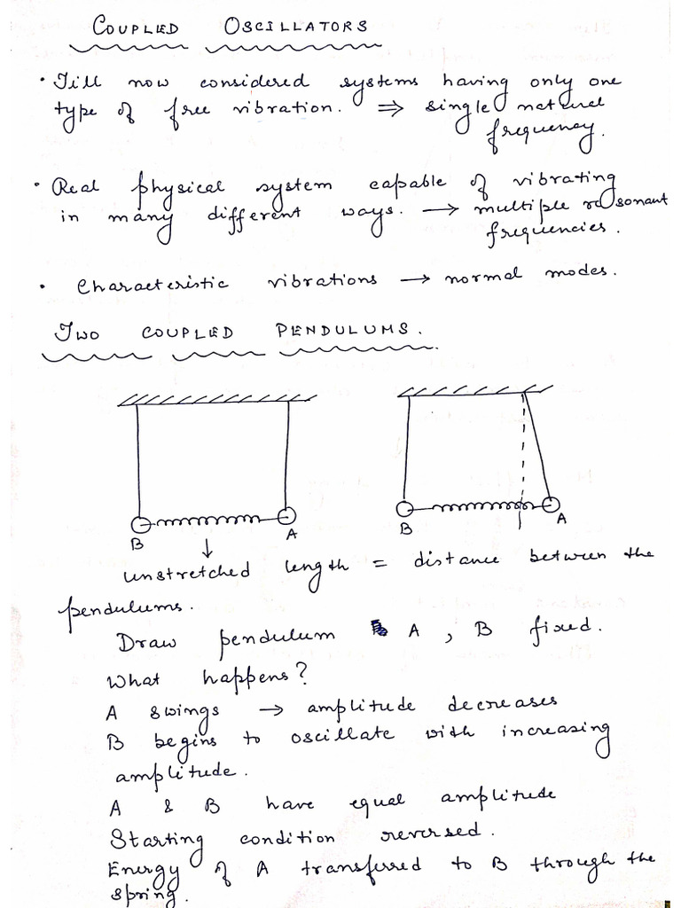 Coupled Oscillators and Normal Modes | PDF